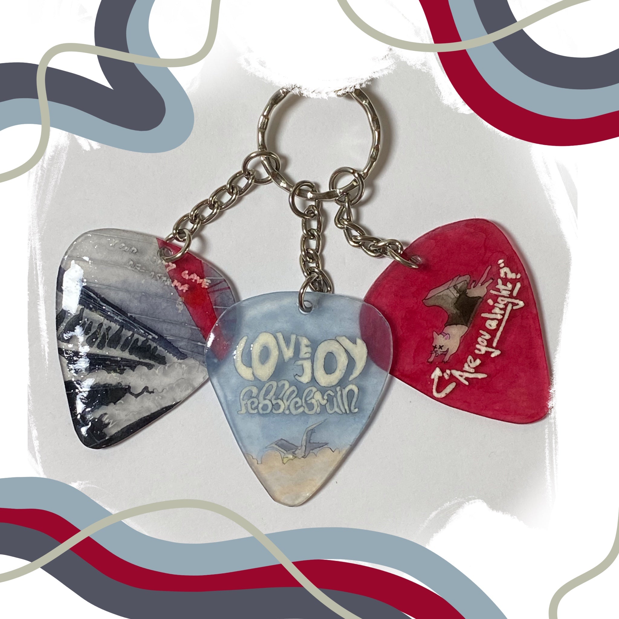 Wilbur Soot/Lovejoy Guitar Pick Trio Keychain – JaneArtDesigns